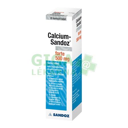 Calcium-Sandoz Forte 500mg 20 šumivých tablet - GigaLekáreň.sk