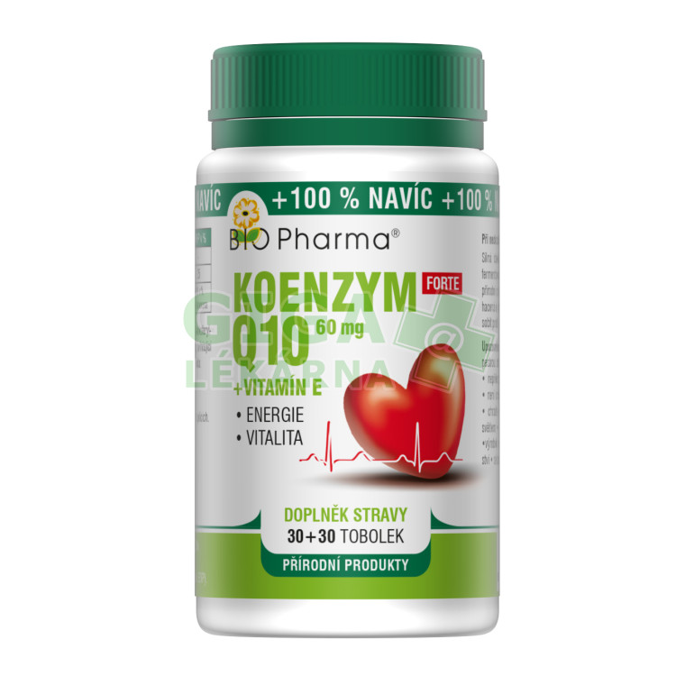 BIO-Pharma Koenzym Q10 Forte Vitamín E 60 tob. - GigaLekáreň.sk